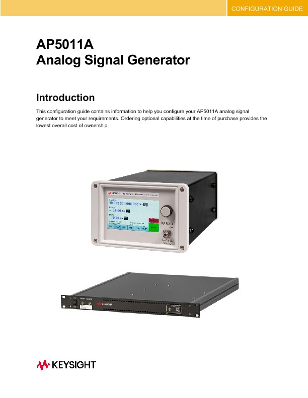 AP5011A G2 Analog Signal Generator PDF Asset Page | Keysight